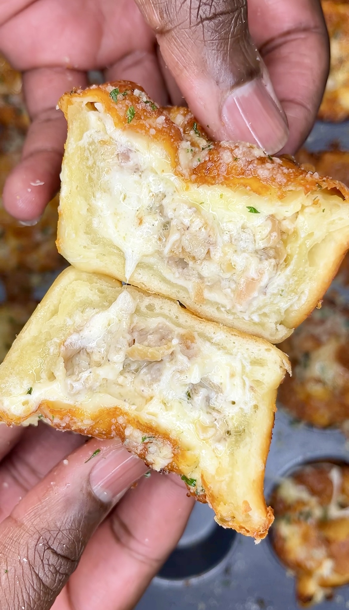 Chicken Alfredo Pizza Puffs | kingcooks